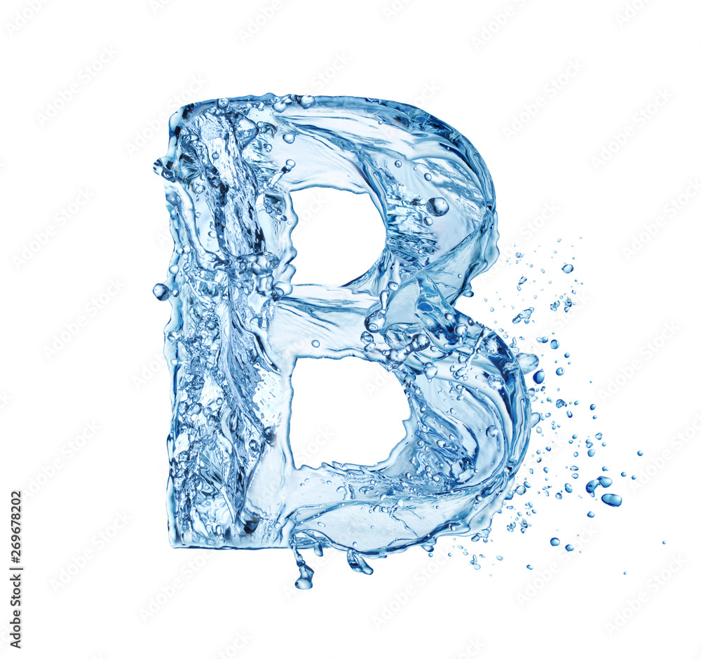 letter B made of water splash isolated on white background Stock Photo ...
