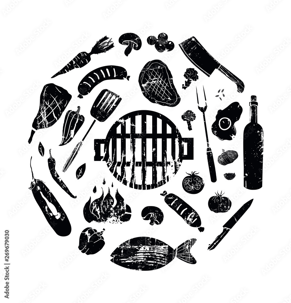 Cookout Grill Drawing