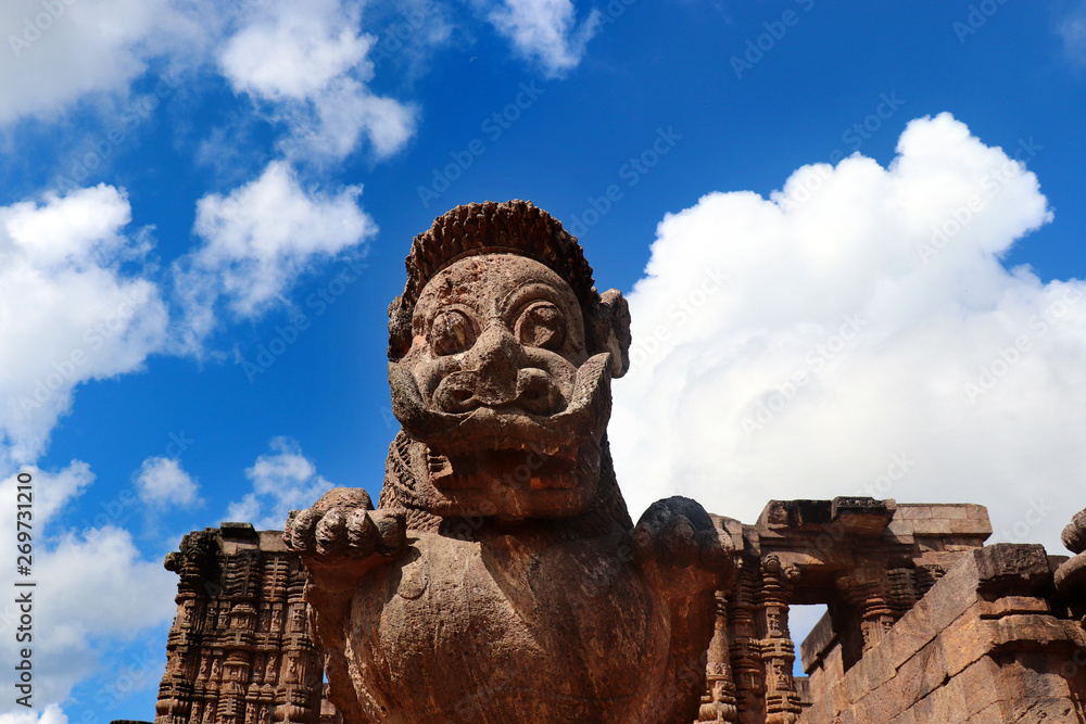 Konark Sun Temple in Odisha, India. Ancient ruin statue of Konark Sun ...