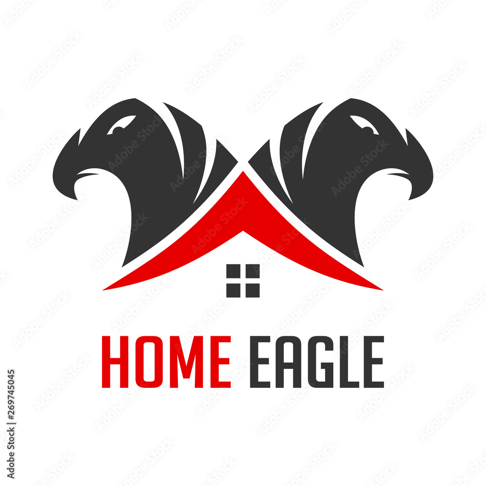 logo of two eagle heads and houses Stock Vector | Adobe Stock