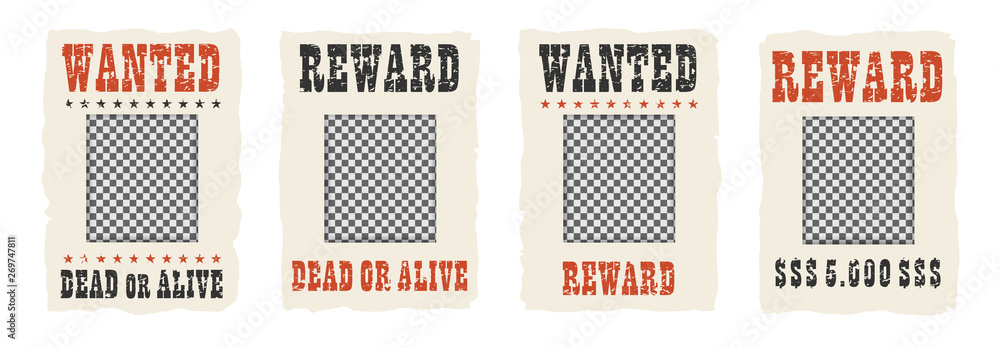 Wanted dead or alive frame with a hole for a photo. Stock Vector ...