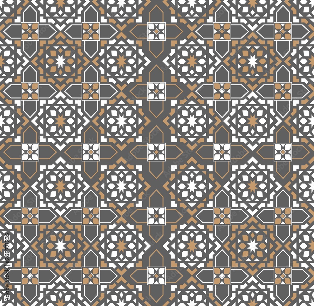 Seamless ceramic tile based on traditional oriental arabic patterns ...