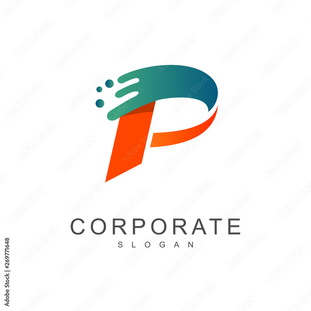 logo letter p, delivery service logo quickly, p icon Stock Vector ...