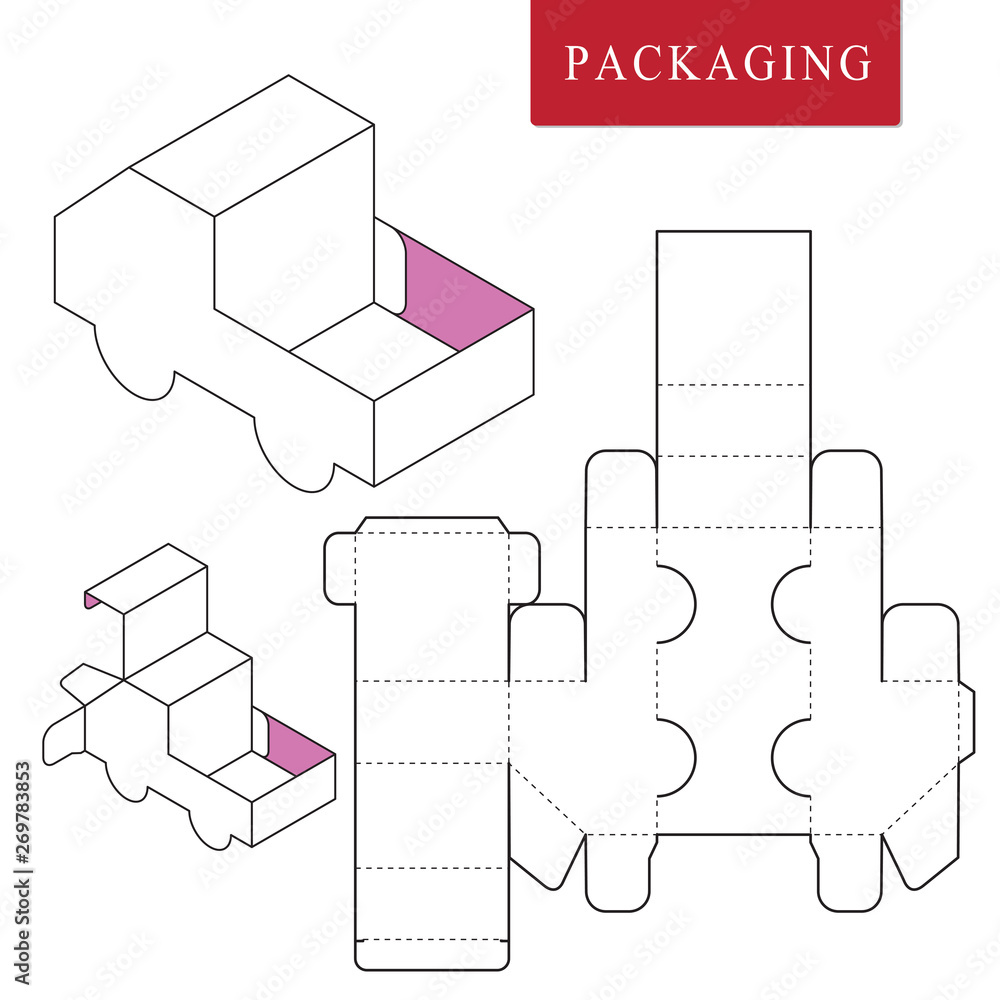 Package template transportation concept.Package Template. Isolated ...