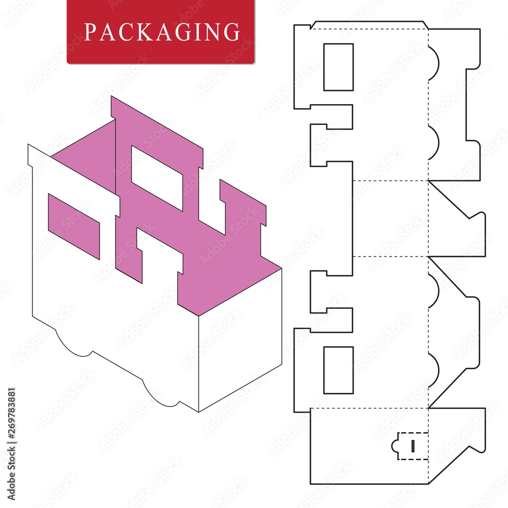 Package template transportation concept.Package Template. Isolated ...