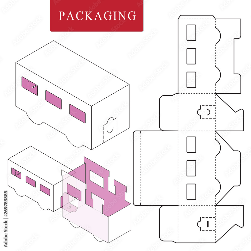 Package template transportation concept.Package Template. Isolated ...