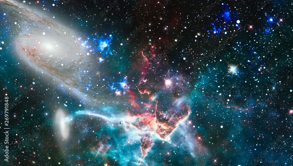 Futuristic abstract space background. Night sky with stars and nebula ...