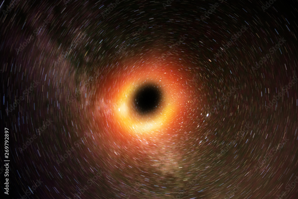 black hole in deep space sucking stars from galaxy in universe ...