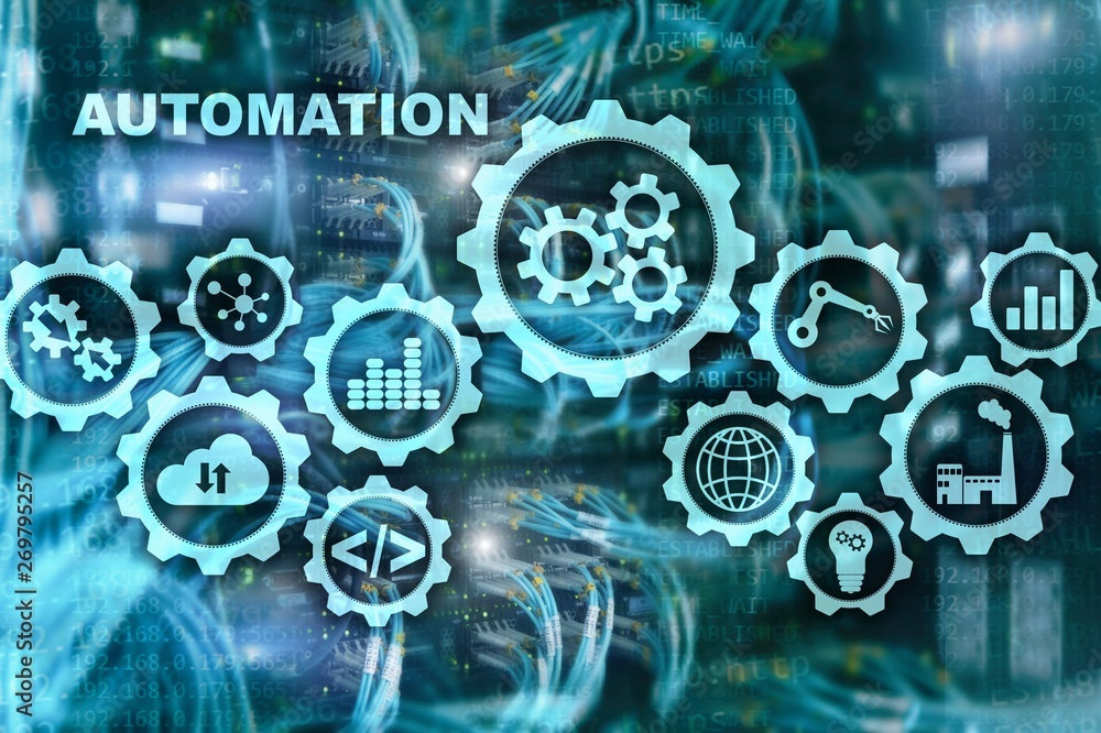 Automation productivity increase concept. Technology Process on a ...