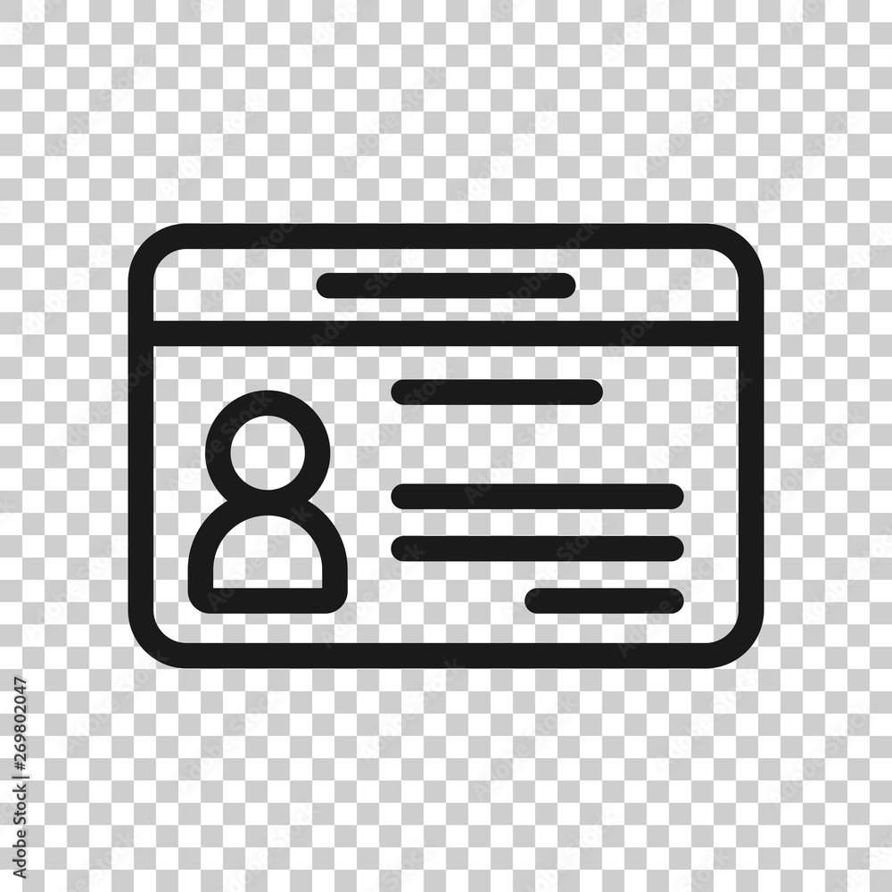 Id card icon in transparent style. Identity tag vector illustration on ...