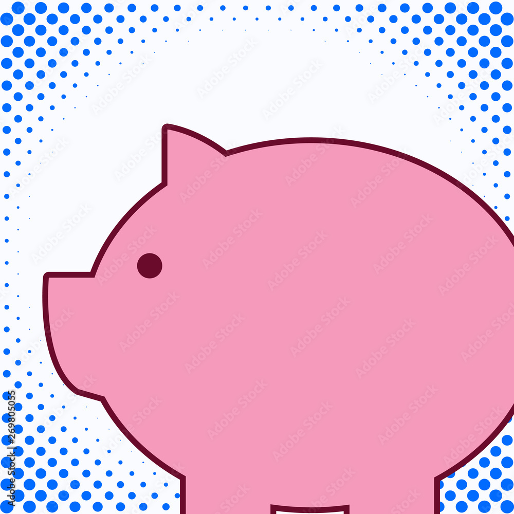 Cute Piggy Bank Side View