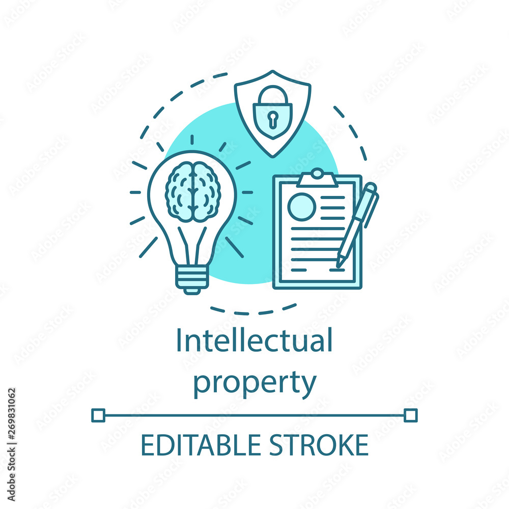 Intellectual property concept icon Stock Vector | Adobe Stock