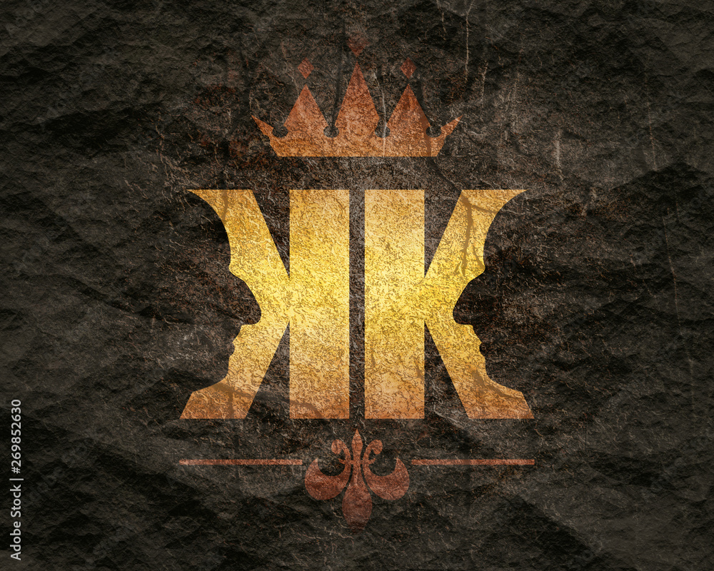 King logo. Royal luxury emblem. Face and crown icon. Business fantasy ...