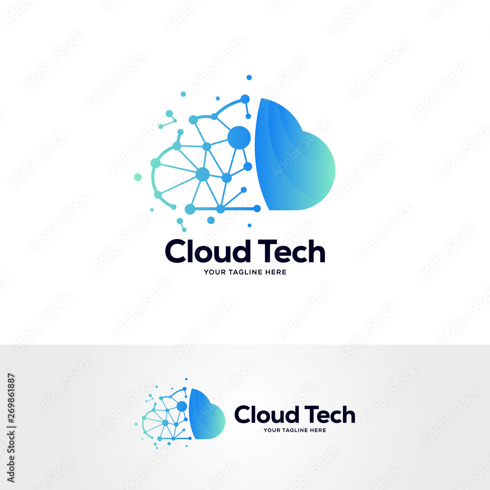 cloud logo designs template, tech logo designs concept Stock Vector ...
