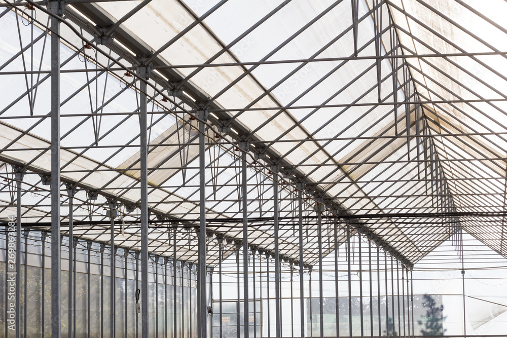 Estructura de invernadero industrial metálico Stock Photo | Adobe Stock