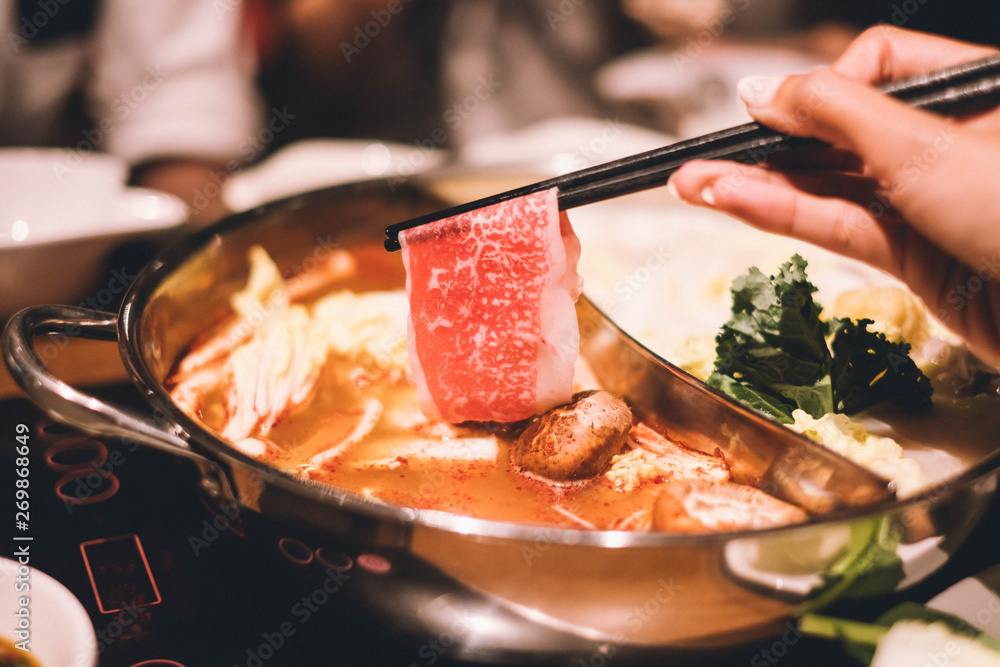 Ma La Hotpot, Spicy Chinese hot pot with beef, tofu, prawns, mushrooms ...