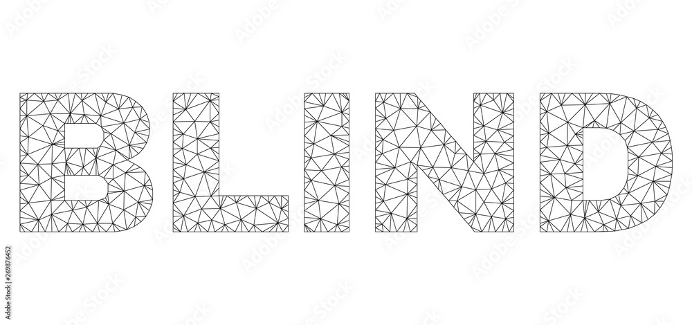 Mesh vector BLIND text. Abstract lines and spheric points form BLIND ...