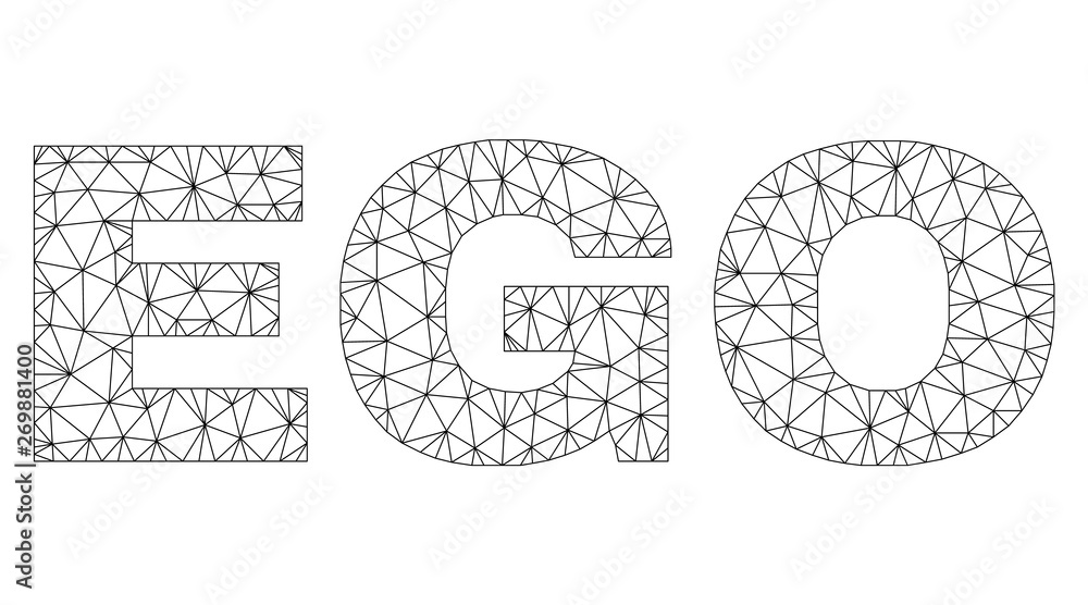 Mesh vector EGO text. Abstract lines and points are organized into EGO ...