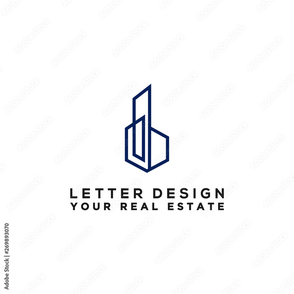 Construction logo template Letter DB. A symbol of real estate or house ...