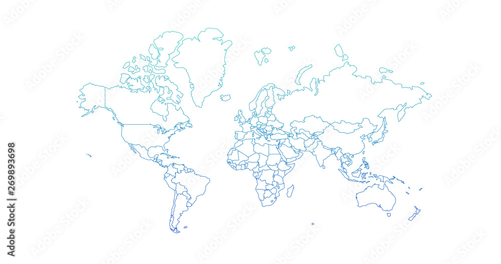 World map vector, isolated on white background. Can be used for anual ...
