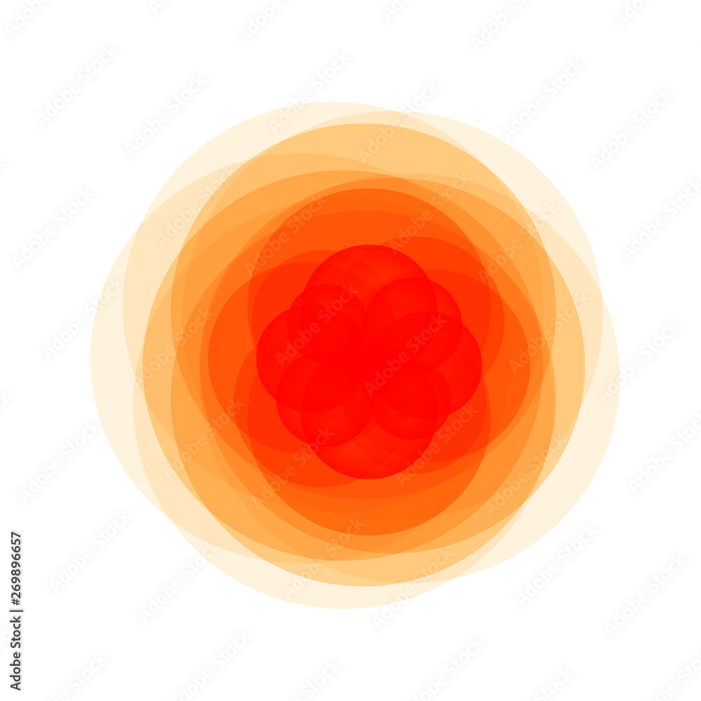 Summer icon. Sunny bright circle shape, sun shine brightly, flat simple ...