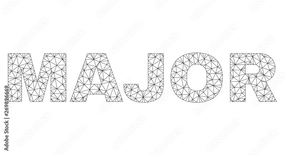 Mesh vector MAJOR text. Abstract lines and small circles are organized ...