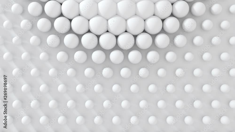 3D shapes balls waves animation on differens color background. 4K ...