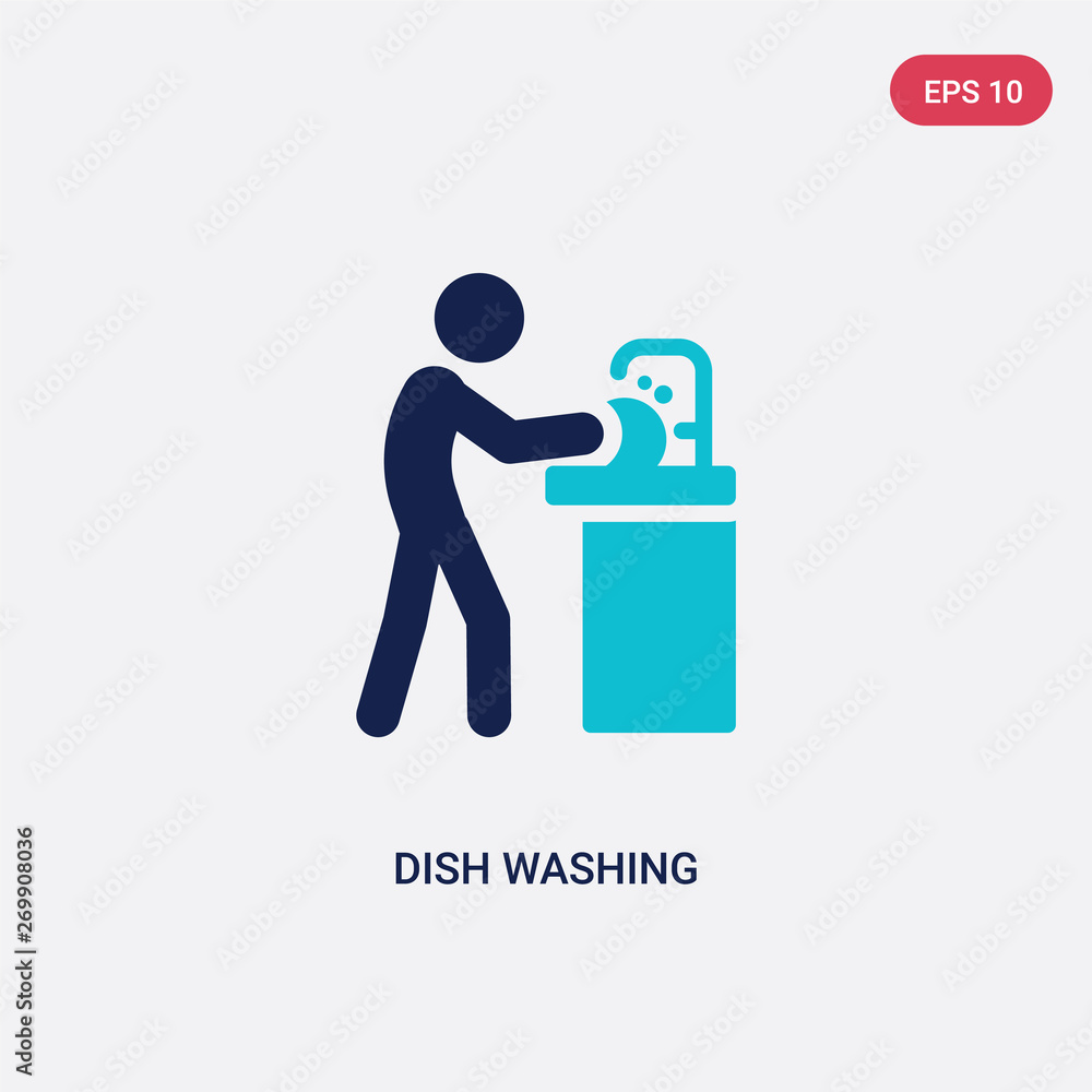 two color dish washing vector icon from activity and hobbies concept ...