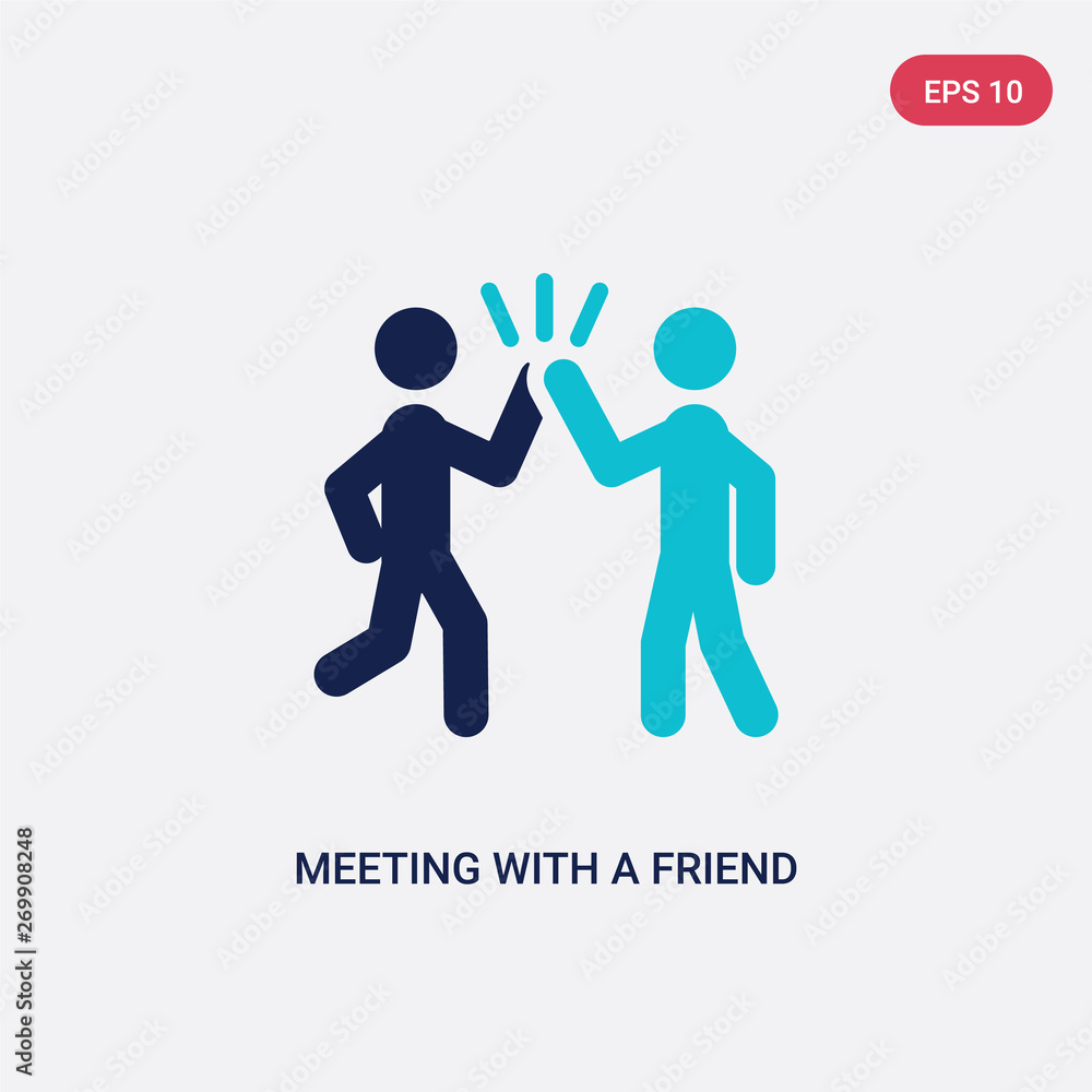 two color meeting with a friend vector icon from activity and hobbies ...