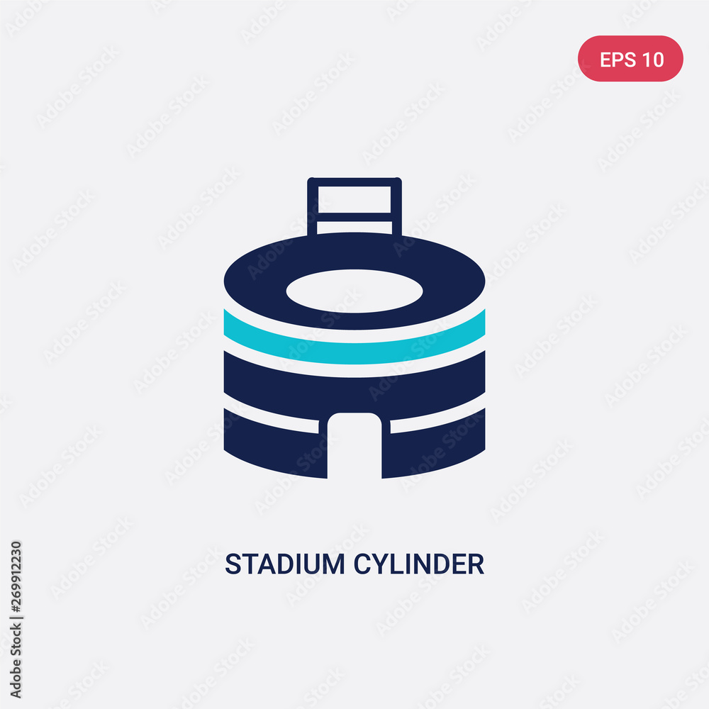 two color stadium cylinder vector icon from american football concept ...