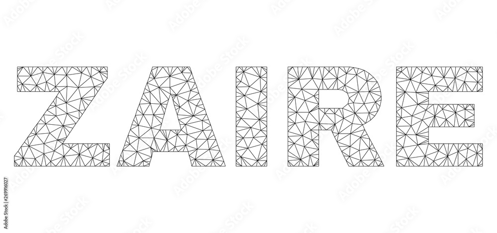Mesh vector ZAIRE text. Abstract lines and points are organized into ...