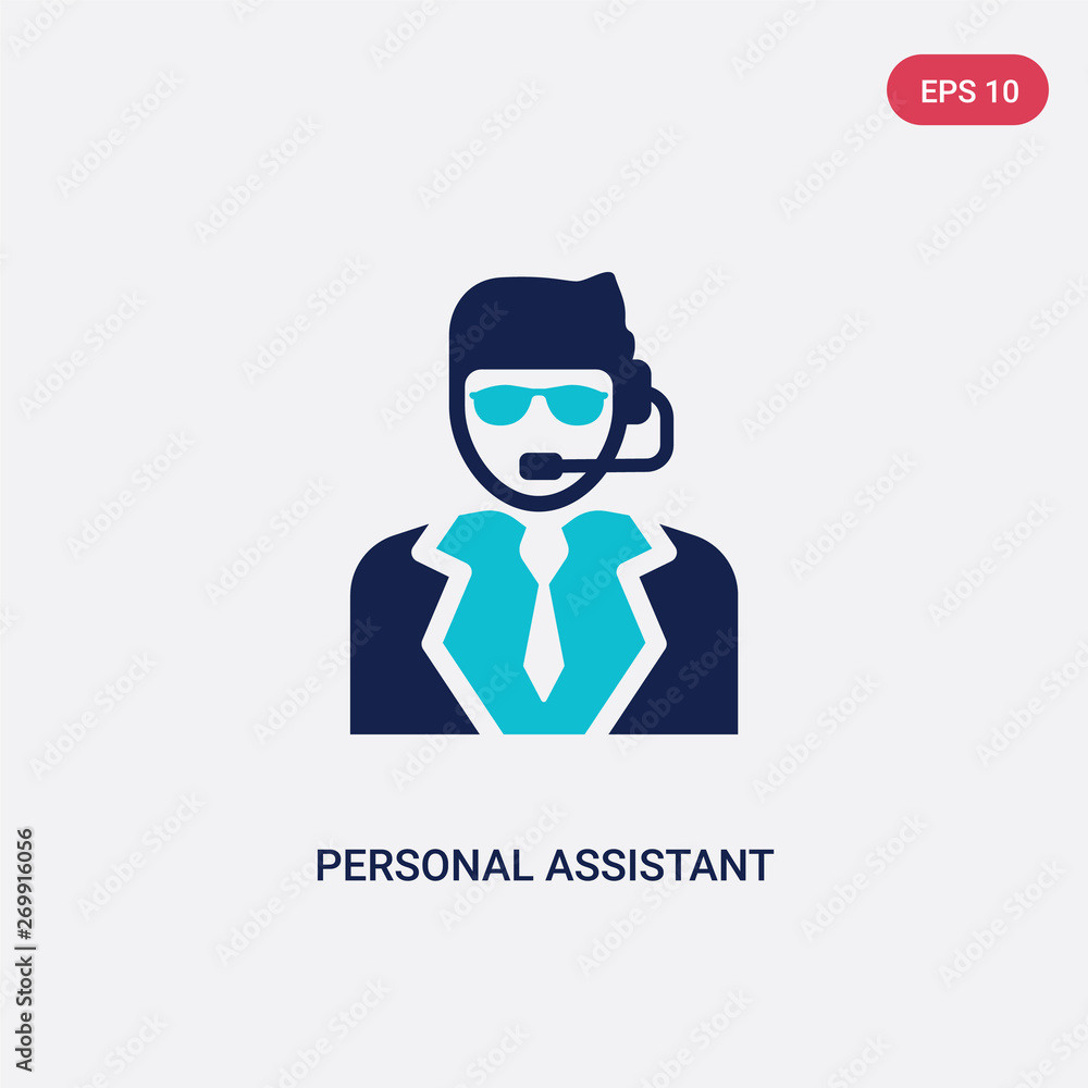 two color personal assistant vector icon from artificial intellegence ...