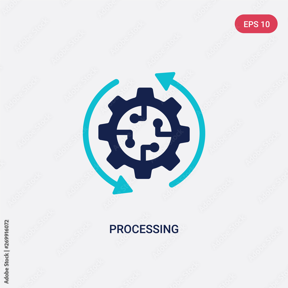 two color processing vector icon from artificial intellegence concept ...