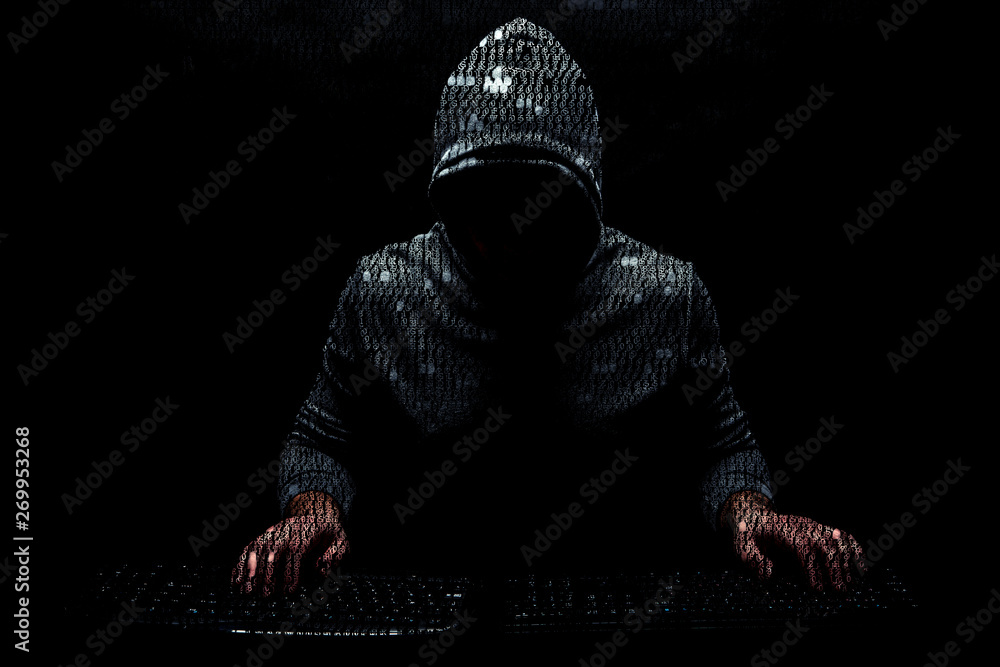 Poster Hacker in hoodie dark theme – Wall Art | UkPosters