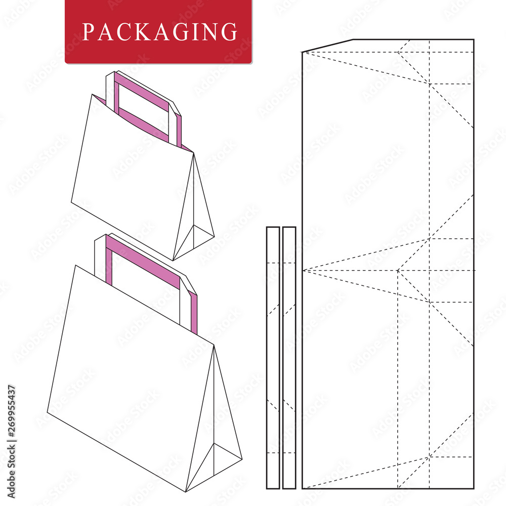 Bag packaging template for wearing.Vector Illustration of packaging ...