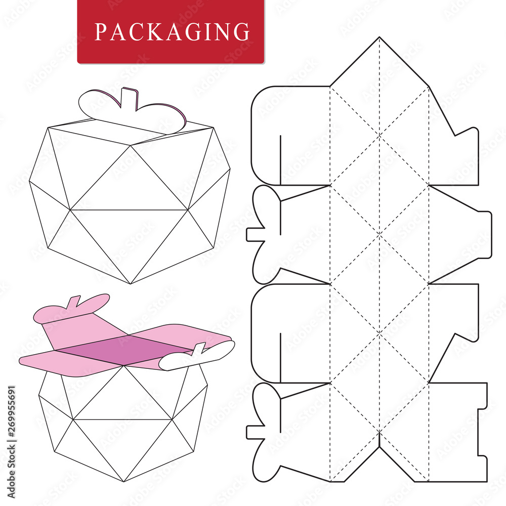 Fruit concept package.Vector Illustration of Box.Package Template ...