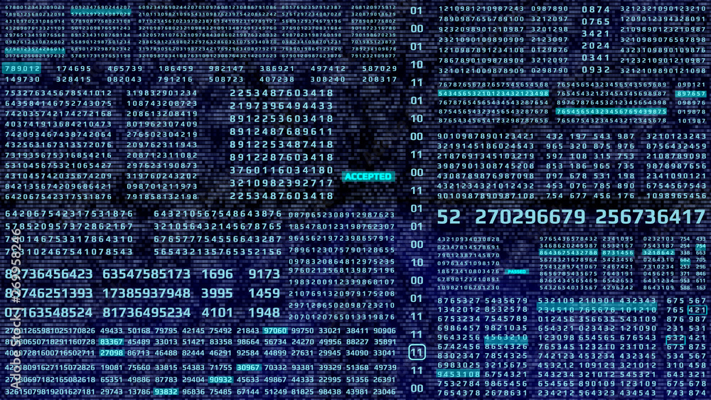 HUD Futuristic Digital Encoder Decoder Data Number Selection Code ...