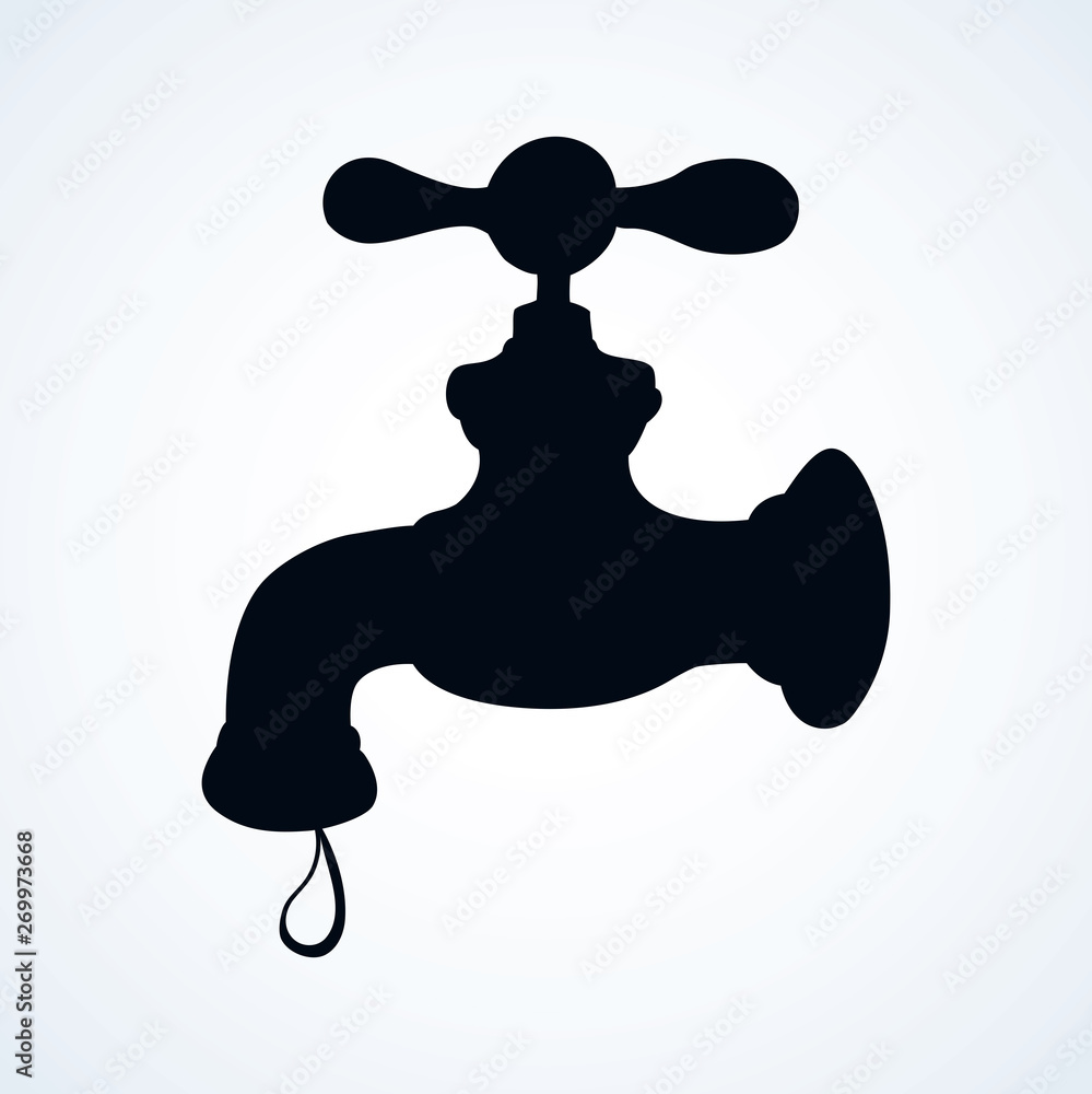 Sketch of water tap. Vector illustration Stock Vector | Adobe Stock
