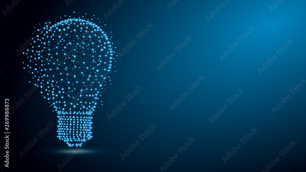 Lightbulb with network structure Stock Vector | Adobe Stock