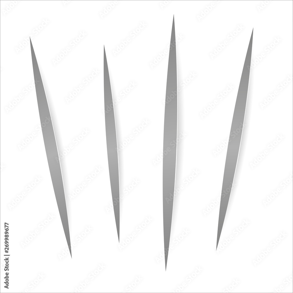 Vector realistic Cuts in paper sheet with a shadow on white background ...