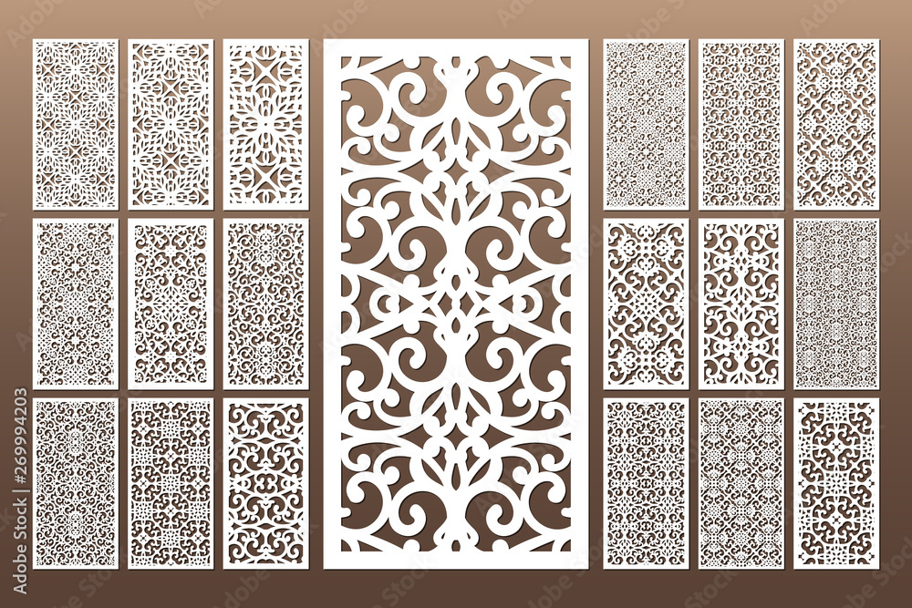 Laser cut cabinet fretwork perforated panel in arabic style. Ornamental ...