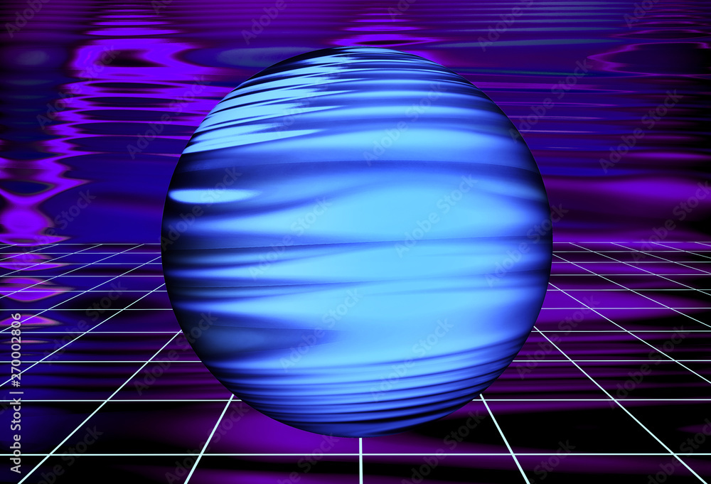 Abstract Ultra Violet Waves Holographic background. Blurred dynamic ...