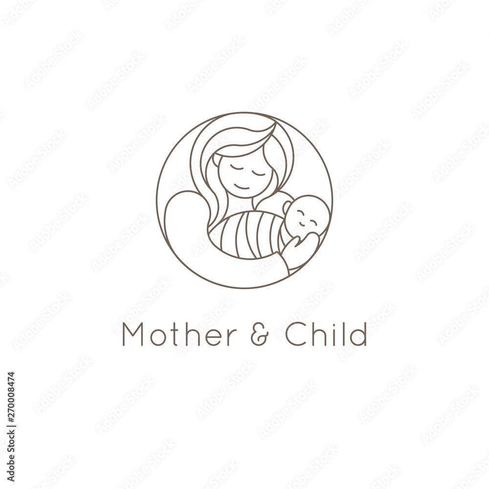 Mother and child logo vector Stock Vector | Adobe Stock