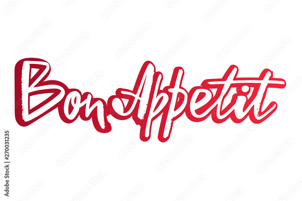 Bon Appetit hand lettering text. Сan be used in the design of banners ...