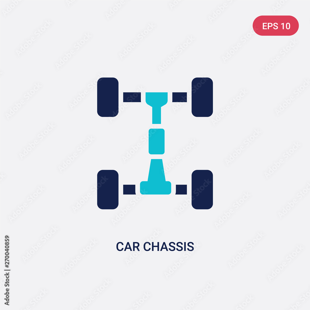 two color car chassis vector icon from car parts concept. isolated blue ...