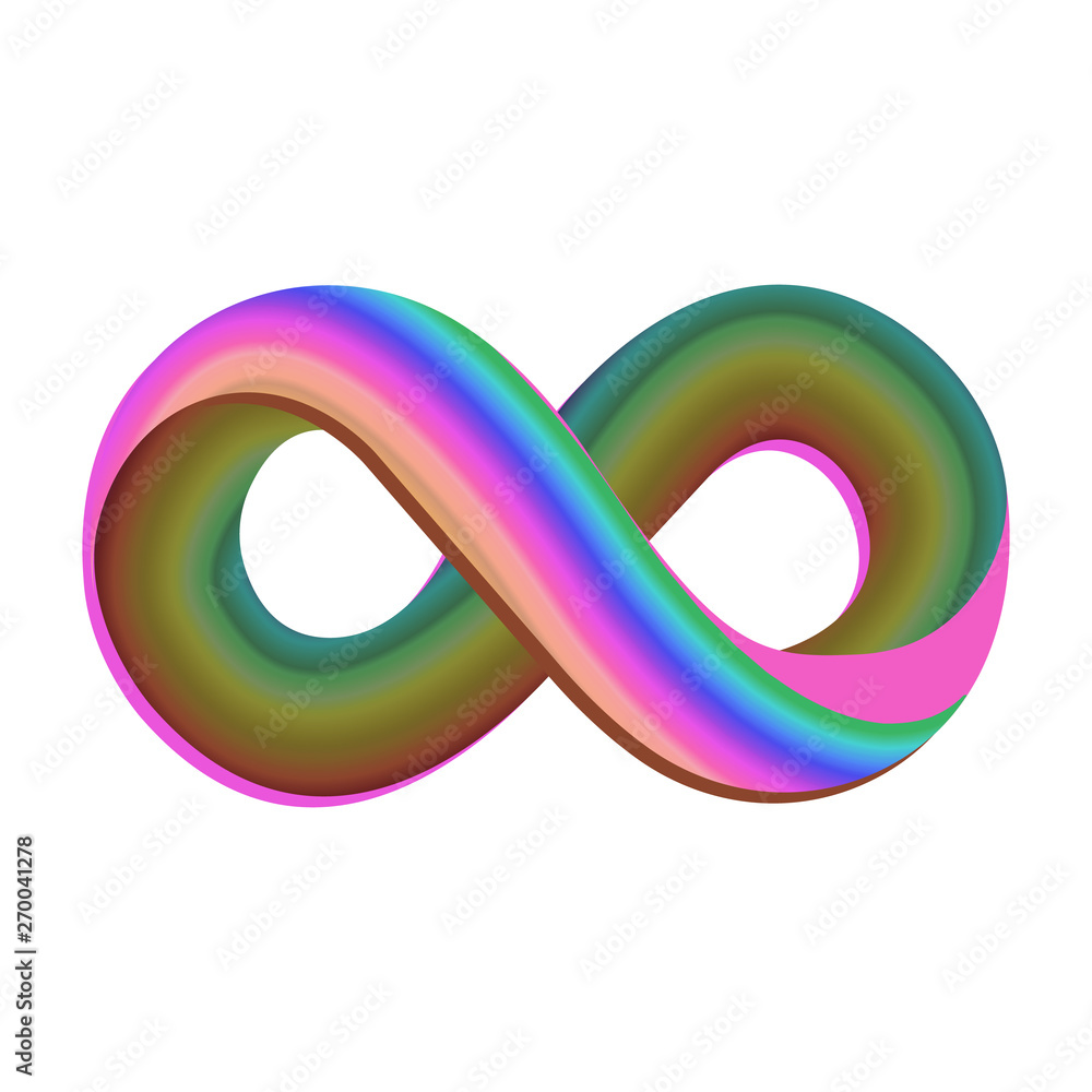 Stylized image with infinity symbol is painted in rainbow colors, lgbt ...