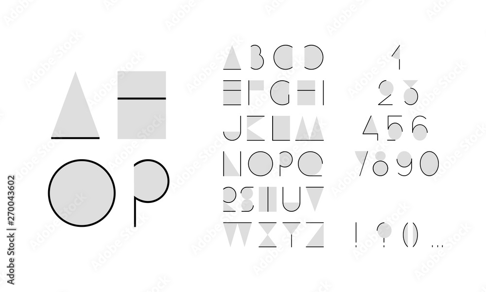 Abstract font. Vector abstract alphabet. Minimalist alphabet. Font ...
