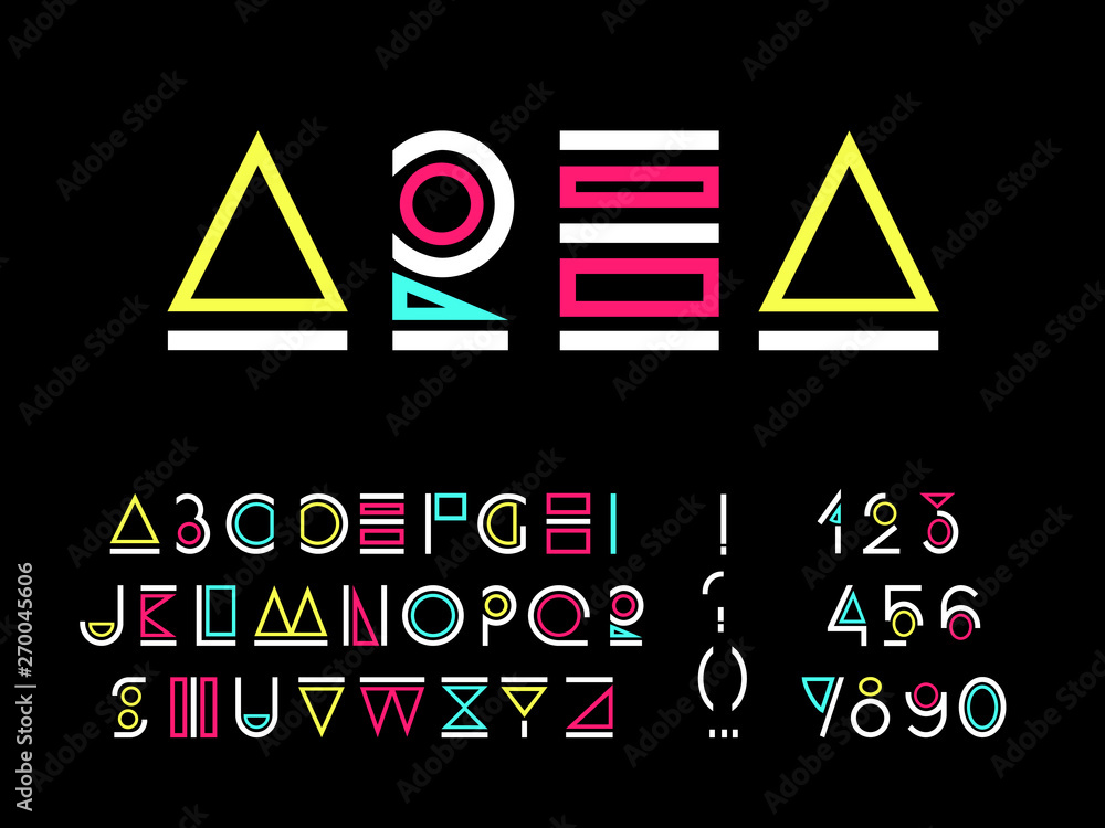 Geometric technology font. Futuristic alphabet. Design letters and ...