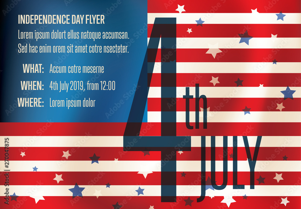 Independence Day Flyer Poster Layout Stock Template | Adobe Stock