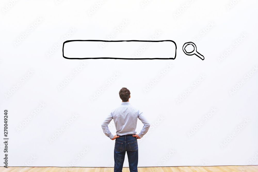 search concept, browsing line on internet, find information online ...